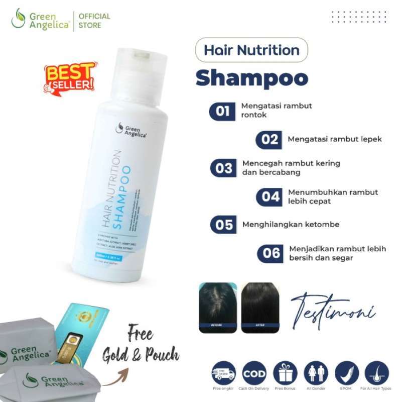 Promo Shampoo Asli Indonesia Super Ampuh Green Angelica Diskon 23% di ...