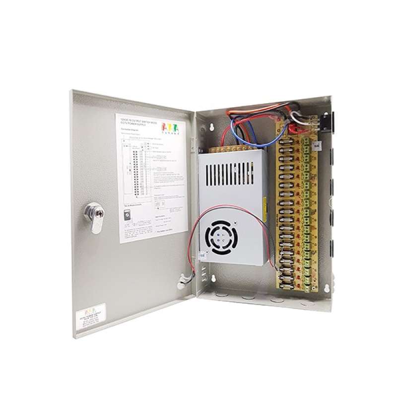 Promo Tanaka 20a Power Supply Panel Box Cctv 18ch 12v Dc Psu Led ...