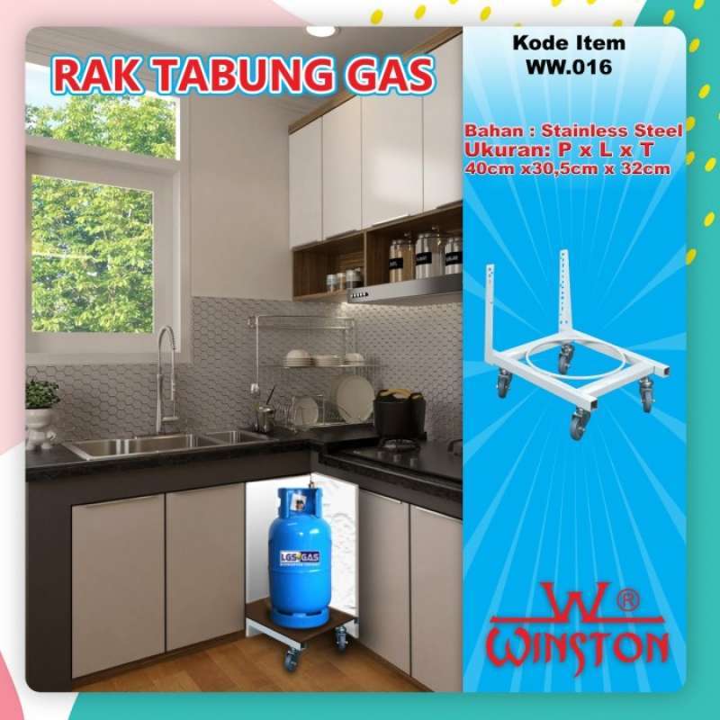Promo Rak Rail Gas / Rak Gas Tatakan Serbaguna Roda Gas Rak Galon Tarik ...