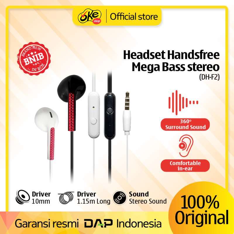 Promo Dap Headset Handsfree Mega Bass Stereo Dh-f2 Original Diskon 50% ...