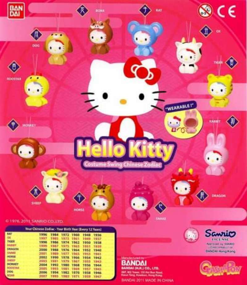 Promo Bandai Hello Kitty Chinese Zodiac Costumes Set Of 12 Diskon 23% ...