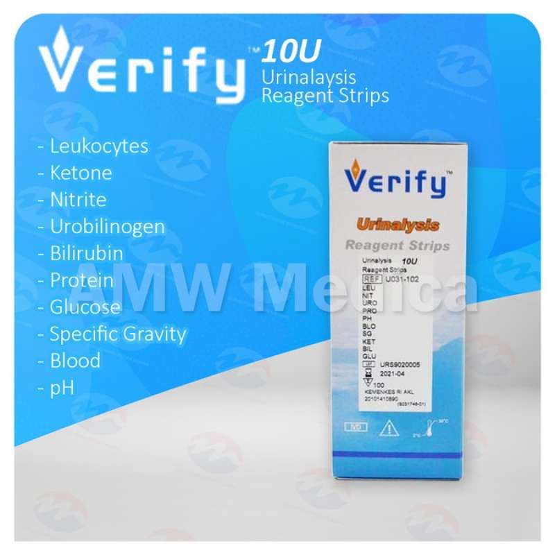 Promo Strip Urine 10 Parameter VERIFY Stik Urinalysis 10P Stik Urin 10 ...