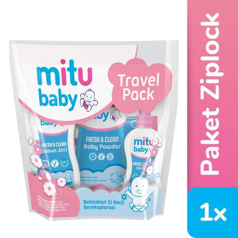 Jual Mitu Baby Travel Pack 4in1 Ziplock / Baby Bath 2in1 / Baby Powder ...