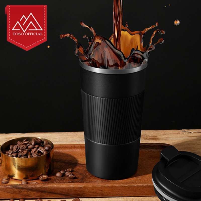 Promo Tumbler Kopi Gelas Rubber Grip Stainless Insulated Vacuum Mug ...