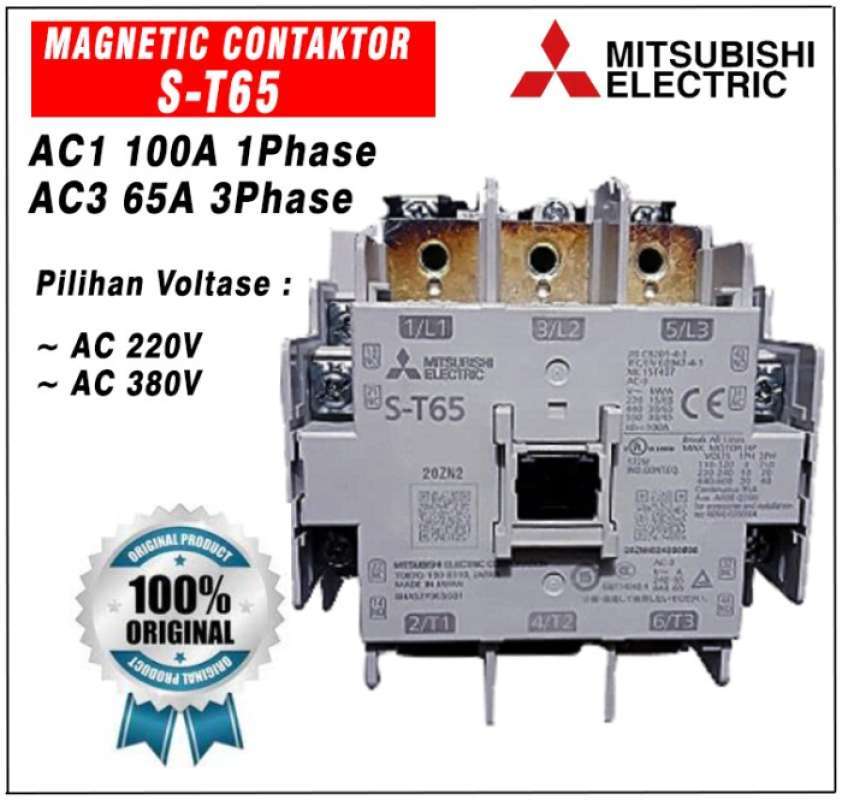 Promo Contaktor/Kontaktor ST65 AC 220V & AC 380V MITSUBISHI Made in japan Diskon 23% di Seller ...