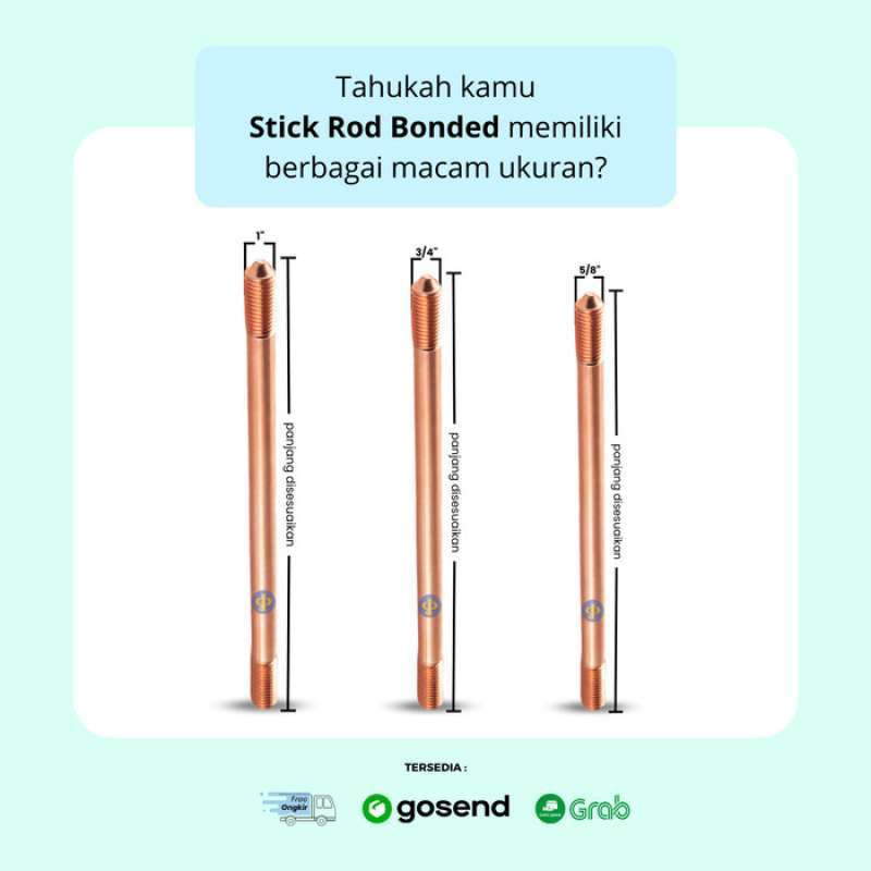 Promo PGI | Grounding Rod Bonded / Copper Rod Besi Lapisan Tembaga ...