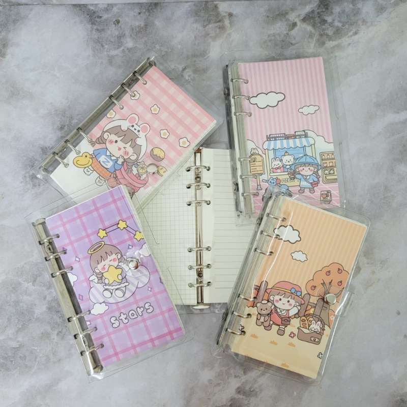 Jual Buku Binder A6 Isi Kertas 100 Lembar Binder A6 6 Ring Diary Book ...
