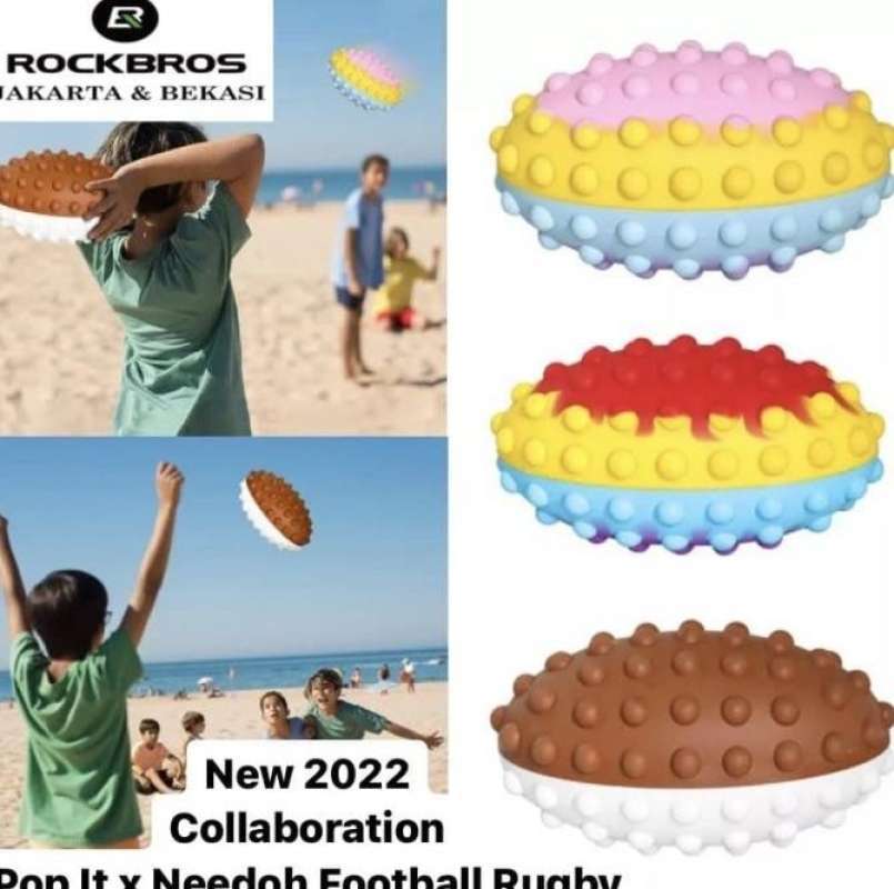 Promo Mainan Terbaru Pop It Bola Rugby New Football Needoh Stress Ball ...
