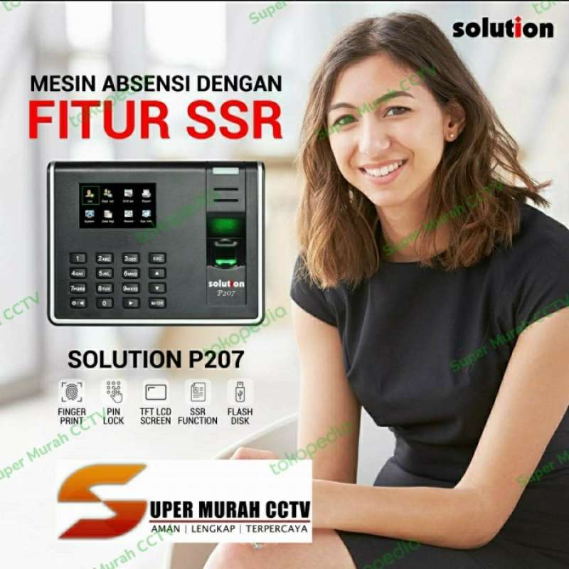 Promo SOLUTION P207 Mesin Absensi Sidik Jari Tanpa Kabel USB Diskon 23% ...