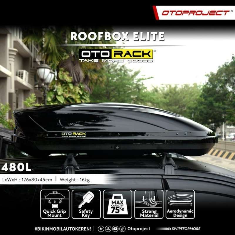 Jual Roof Box Roofbox Bagasi atas OTORACK model ELITE 480L - INV DROP ...