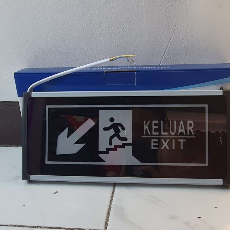 Promo lampu exit led emergency tangga tanda panah kiri Diskon 23% di ...