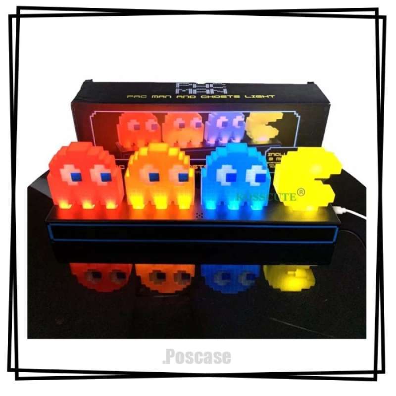 Promo PIXEL LAMP PAC MAN LIGHT FIGURE 3D ILLUSION LED NIGHT LAMPU HOME ...