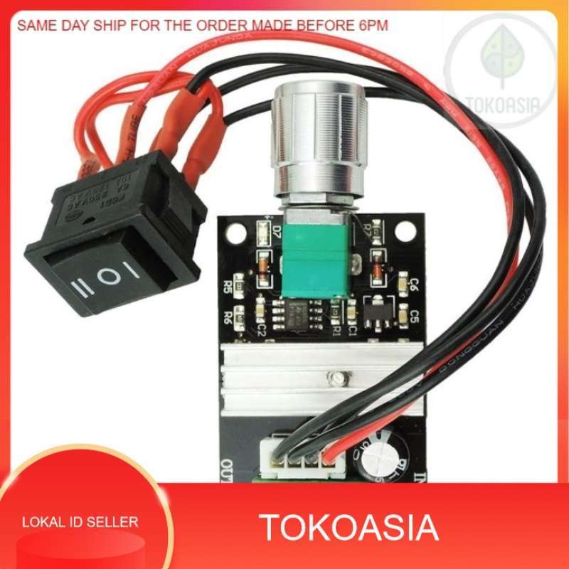 Jual (Local Stock) 6V 12V 24V 28V 3A 80W DC Motor Speed Controller PWM ...