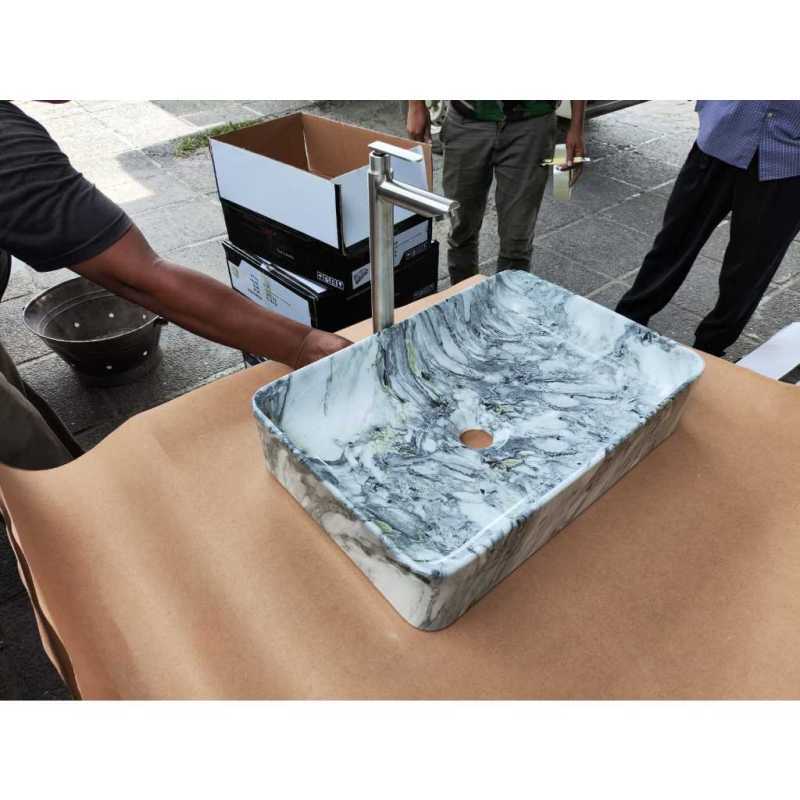 Jual Wastafel Washtafel Marble Series Rectangle Komplit Alat di Seller ...