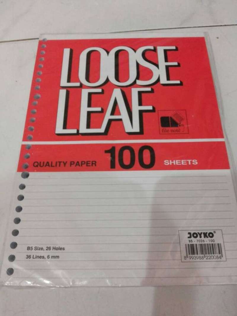 Jual Isi Kertas File Joyko Besar B5 100 lembar / Refill Loose Leaf di ...