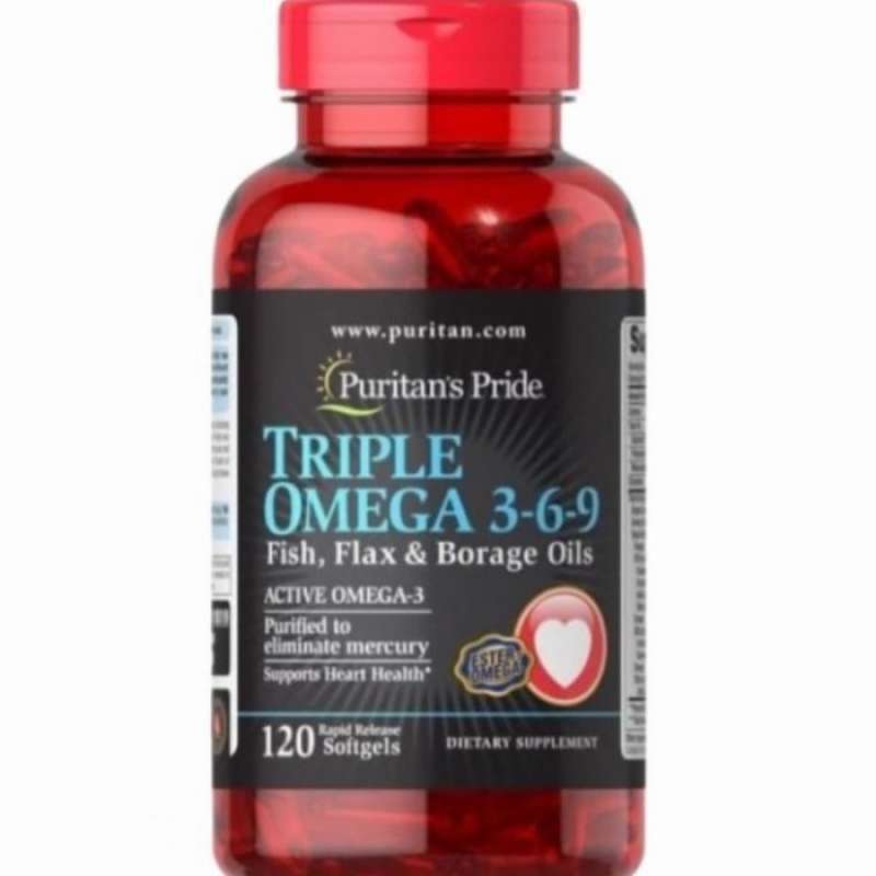 Promo Puritan's Pride Triple Omega 369 Fish Flax & Borage Oils 120 ...