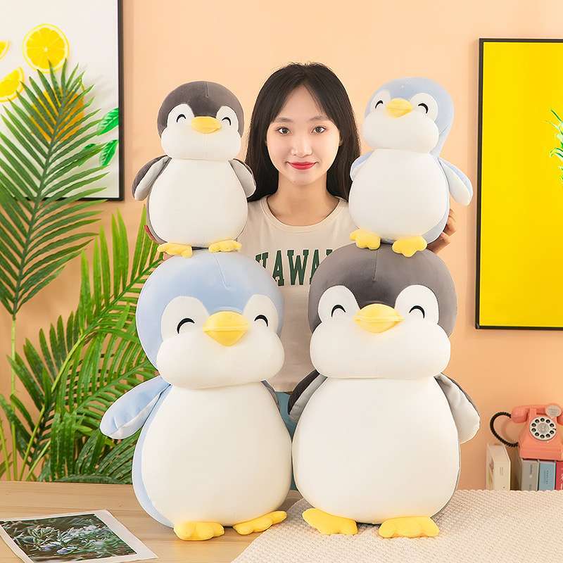Jual Boneka Penguin Biru Abu Abu Super Lembut Plush Lucu, Warna Biru di ...