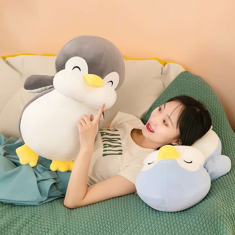 Jual Boneka Penguin Biru Abu Abu Super Lembut Plush Lucu, Warna Biru di ...