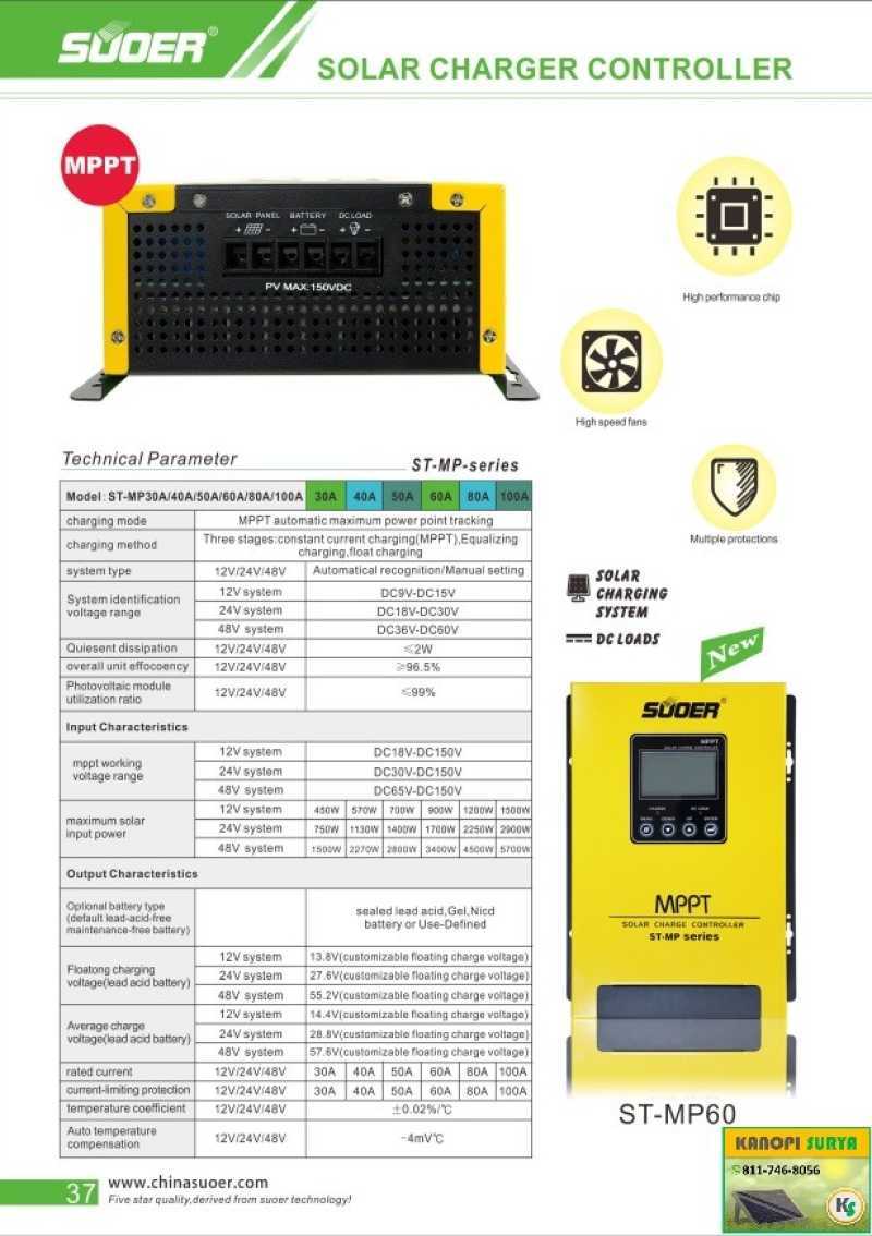Promo SCC MPPT Solar Charge Controller 12V/24V/48V 40A/60A Diskon 23% ...