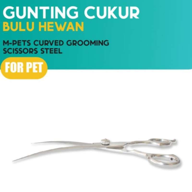 Promo M-pets Grooming Curved Scissor Steel / Gunting Melengkung Bulu ...