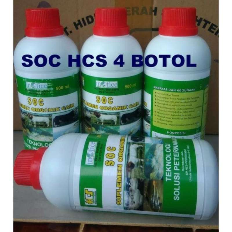 Promo PAKET HEMAT SOC HCS 4 BOTOL SOC HCS SUPLEMEN TERNAK KAMBING ATAU ...