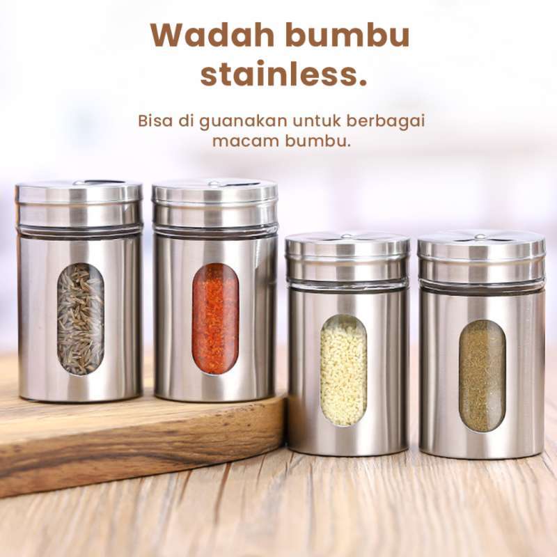 Promo Wadah bumbu Spice Jar botol Kaca Lada jinten Garam Cabe bubuk ...