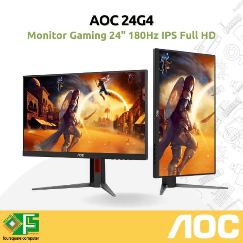 Jual LED Gaming Monitor AOC 24G4 24 Inch IPS Full HD 180Hz 1ms Resmi di ...