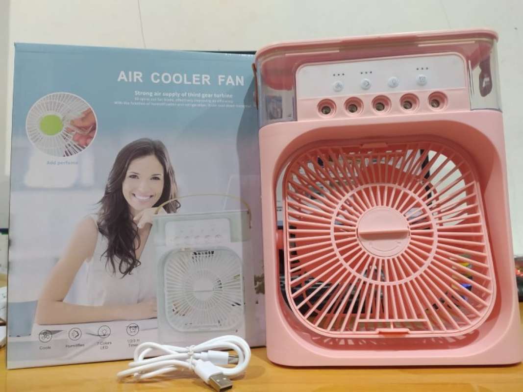 Jual ac mini portable kipas v3 air cooler fan 7 colors led - 600ml ...