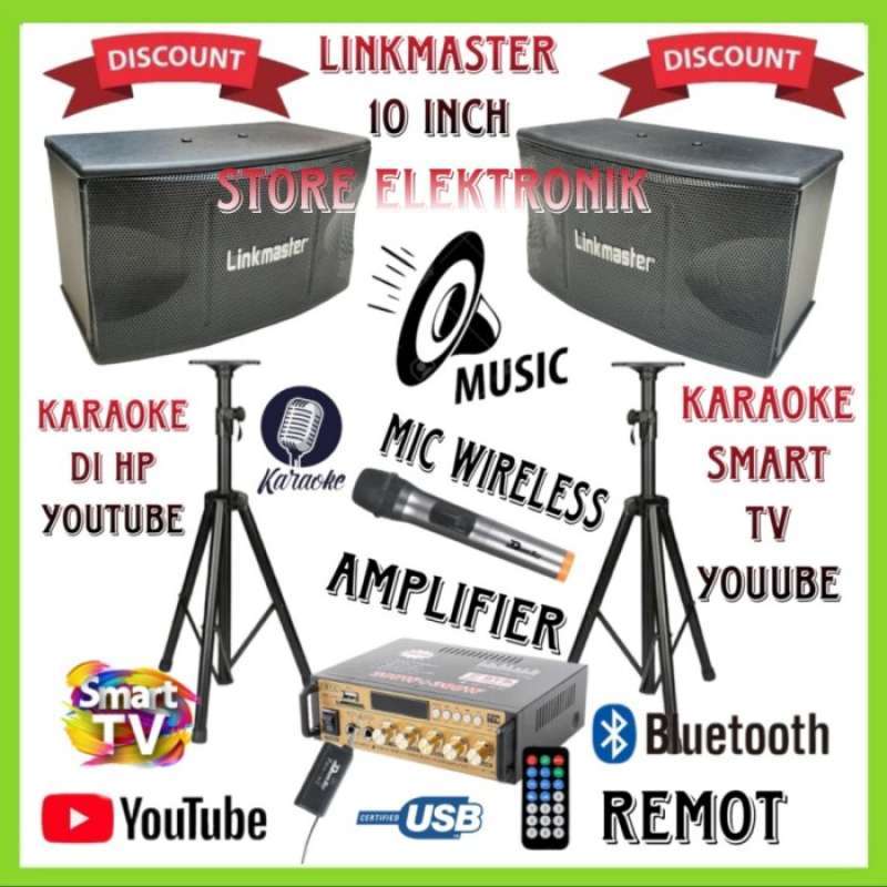 Promo Paket Karaoke Sound System Linkmaster 10 Inc Upgrade Ampli Mixer ...