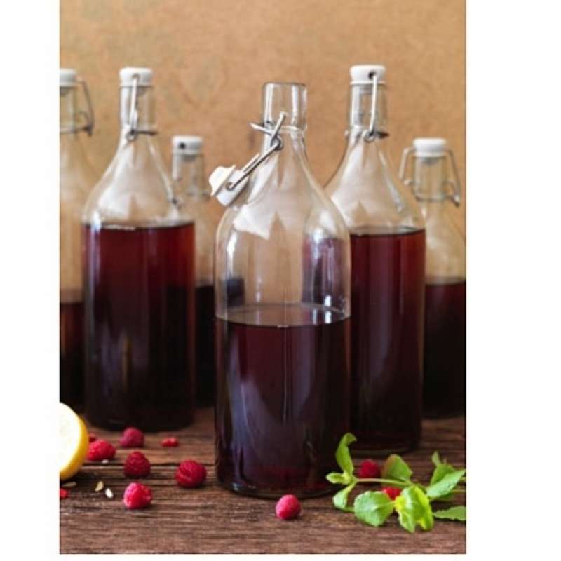 Promo BOTOL AIR KACA BENING PENUTUP KAWAT BESI ANTI TUMPAH UKURAN 1L ...