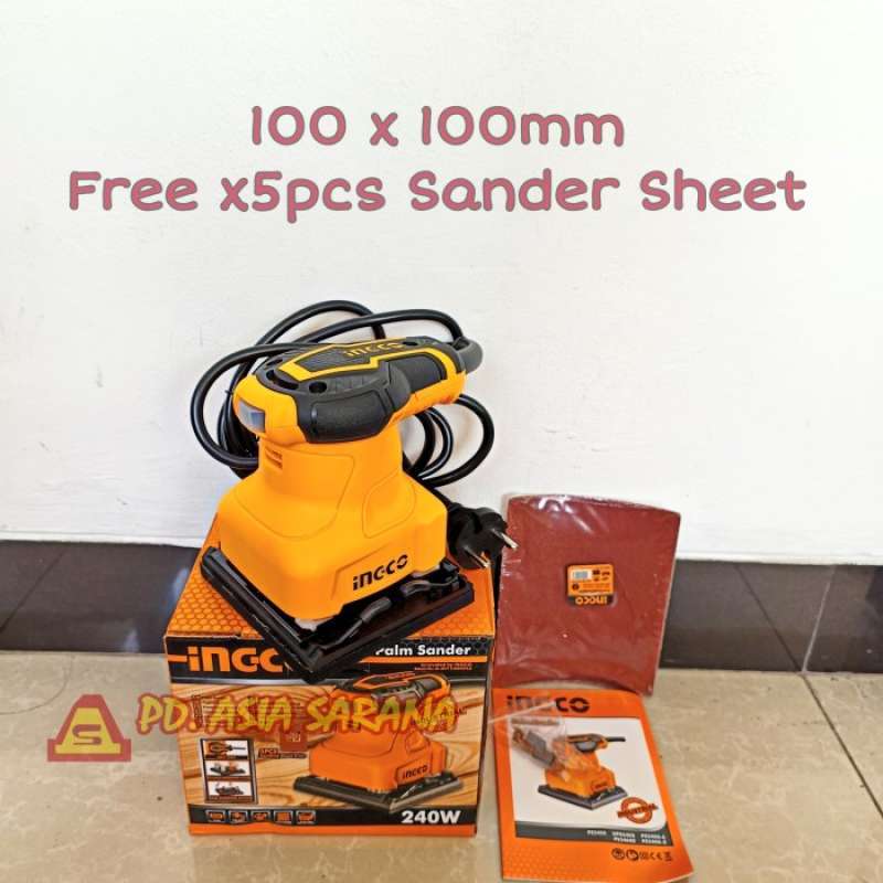Promo Mesin Amplas Kotak 110x110mm INGCO PS2408 Palm Sander Kayu Besi ...