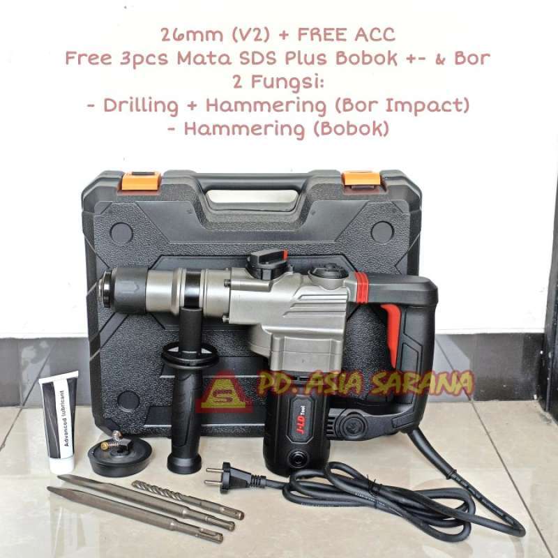 Promo Jack Rotary Hammer Drill J26-1 Jld Set Listrik / Mesin Bor Bobok ...
