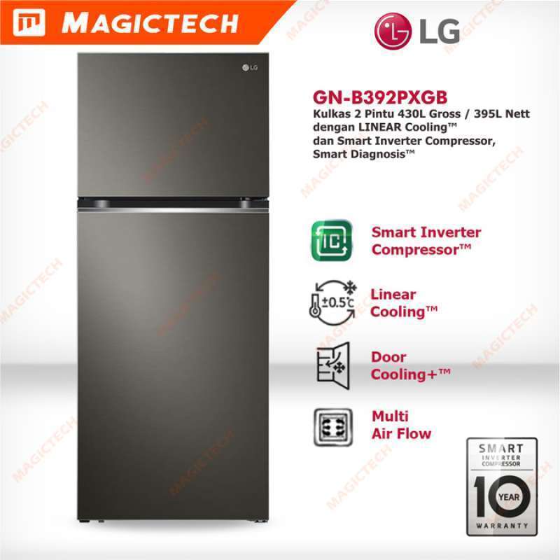 Jual KULKAS LG 2 PINTU GN-B392PXGB LINEAR COOLING SMART INVERTER 430L ...