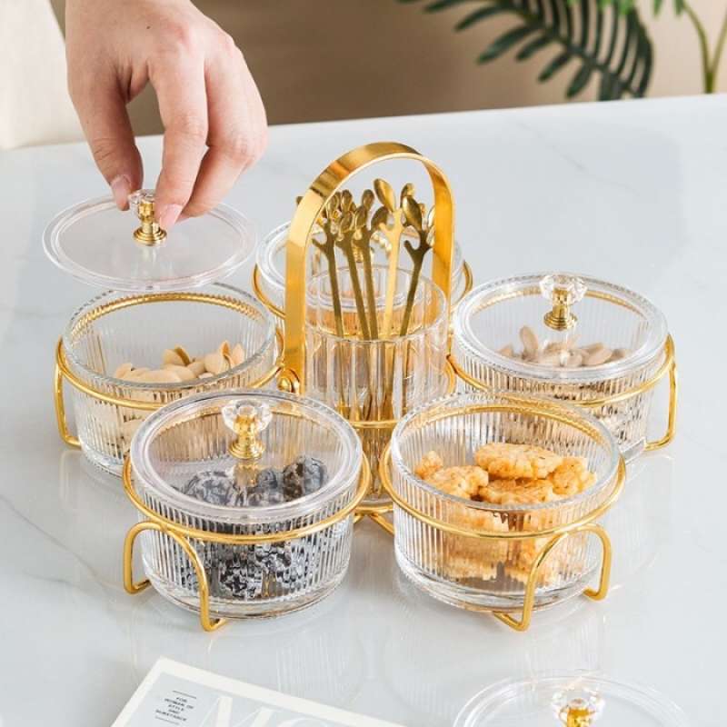 Promo Round Snack Jar Bowl / Mangkok Tutup Set Tempat Cemilan Sambal ...