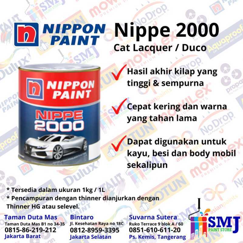 Jual CAT DUCO NIPPE 2000 NIPPON PAINT 1 KG - 480D Matt Black di Seller ...