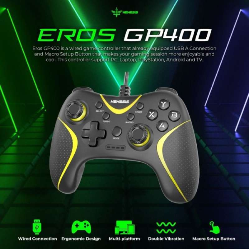 Jual NYK Nemesis EROS GP400 Gamepad Stik/Stick Game Pad Wired Turbo ...