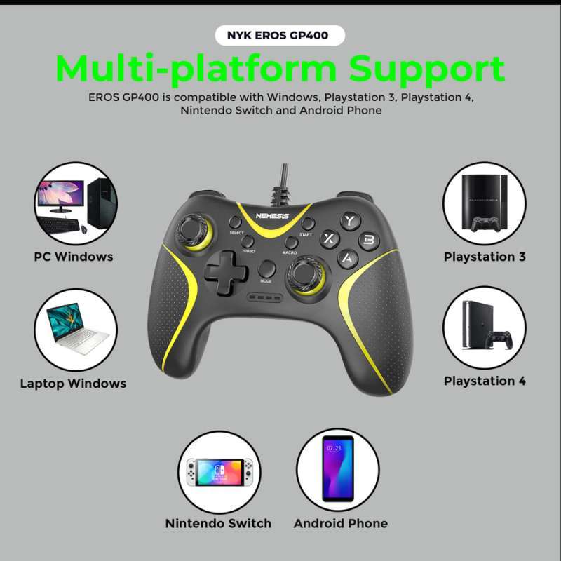 Jual NYK Nemesis EROS GP400 Gamepad Stik/Stick Game Pad Wired Turbo ...