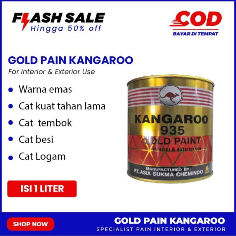 Promo Cat Besi Metal Alumunium Kayu Pagar Warna Gold Emas Kangaroo 1 ...