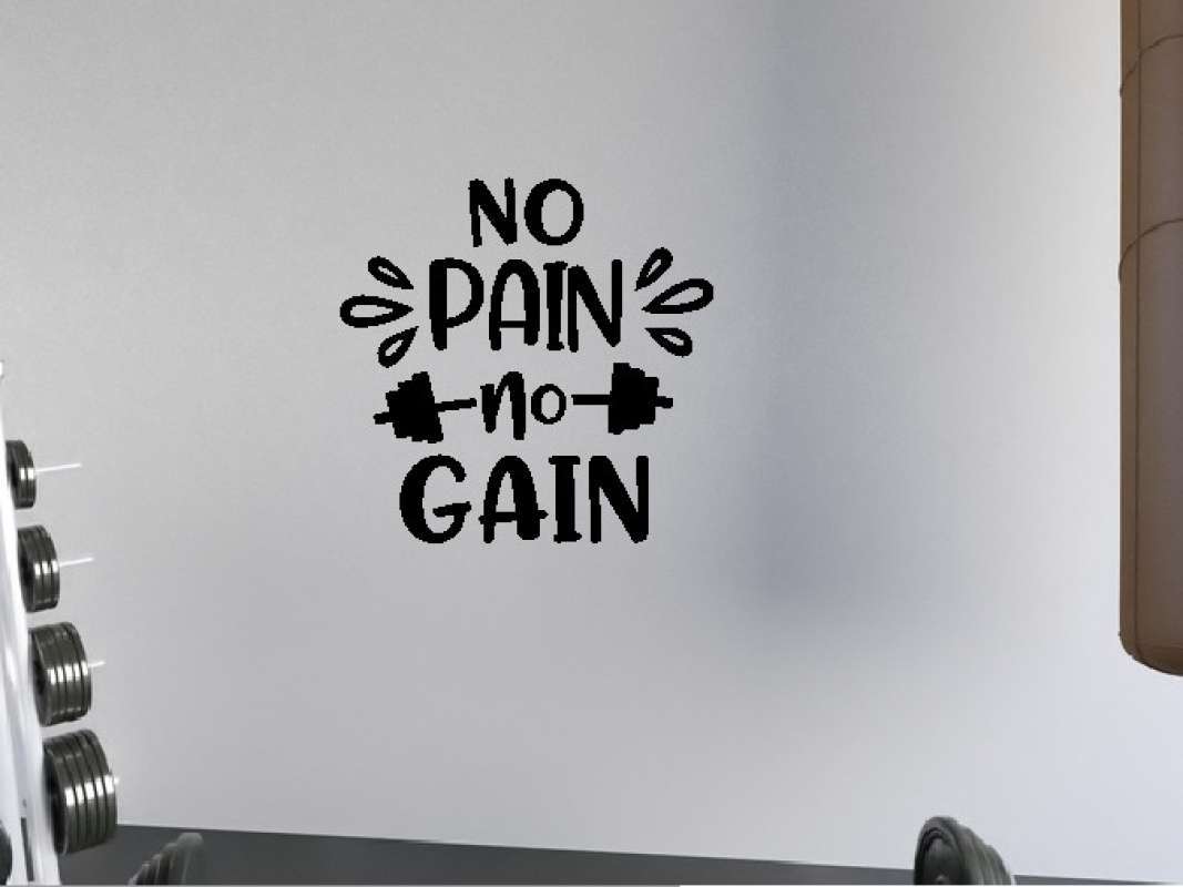 Promo New Wall Stiker Quotes No Pain No Gain Hiasan Dinding Motivasi ...