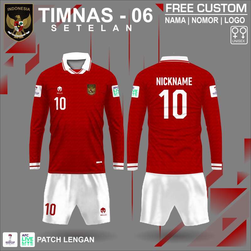 Promo Set bola baju timnas indonesia jersey piala asia qatar 2023 2024 ...