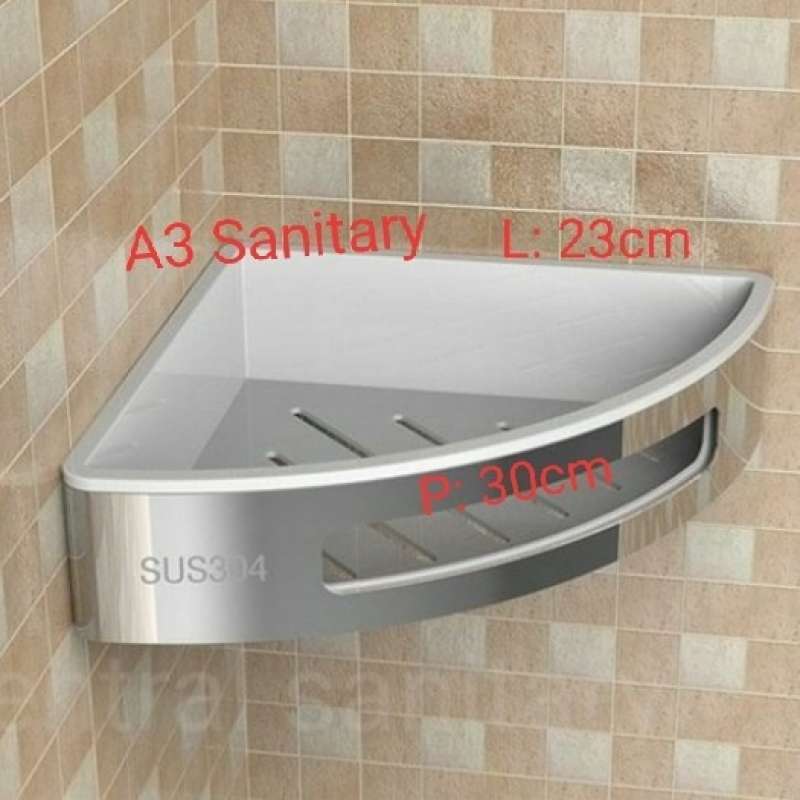 Jual Rak sampo rak sabun kamar mandi sudut stainless steel di Seller ...