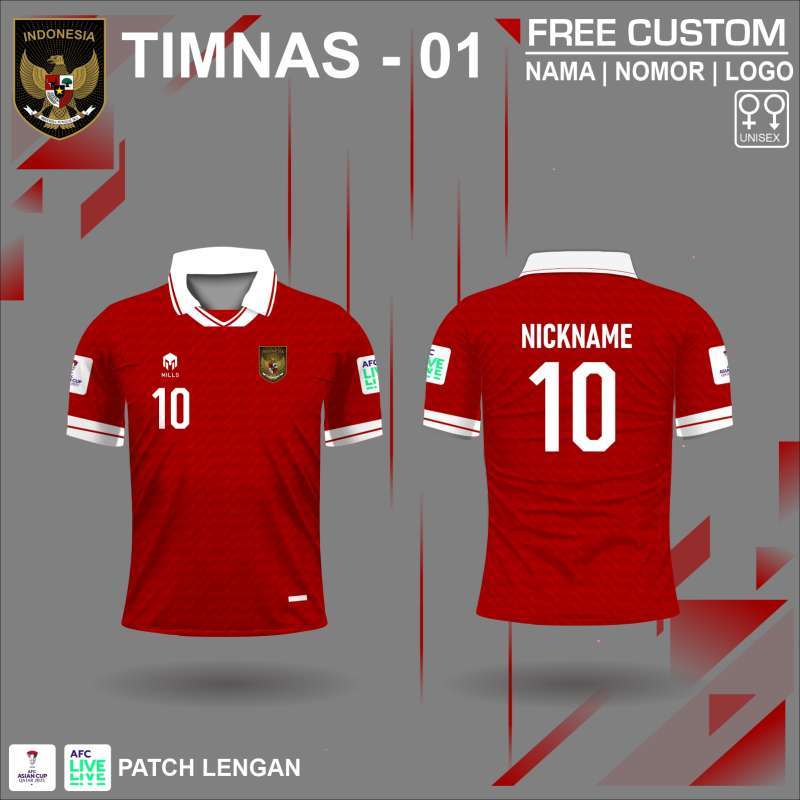 Promo Baju bola timnas indonesia jersey piala asia kaos bola qatar 2023 2024 patch lengan Diskon ...