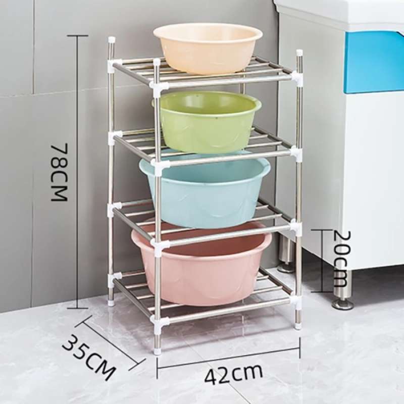 Promo New Rak Laci Rakit Tingkat Susun Serbaguna Roda Kamar Mandi 5 ...