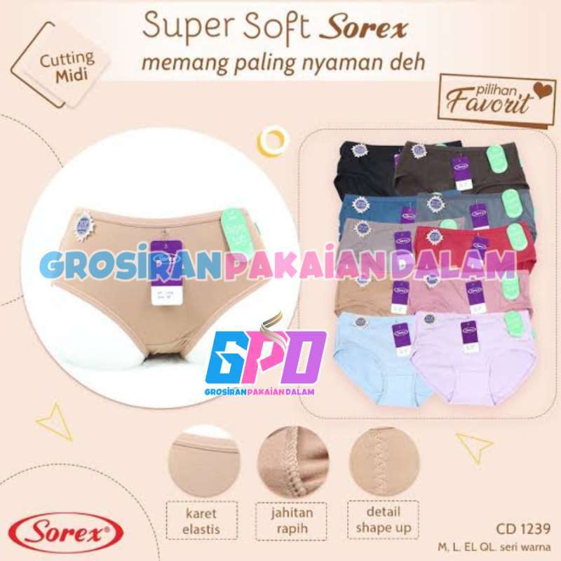 Jual SATUAN CELANA DALAM SOREX 1239 SUPER SOFT PREMIUM CUTTING MIDI CD Wanita Paling Dicari ...