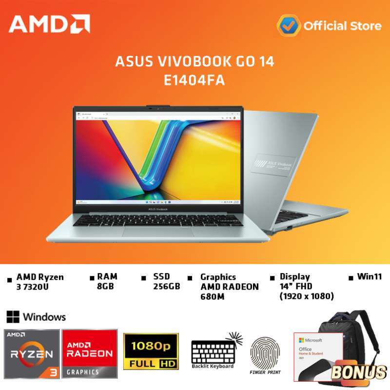 Promo ASUS VIVOBOOK GO 14 E1404FA FHD322 | RYZEN 3 7320 8GB 256GB ...