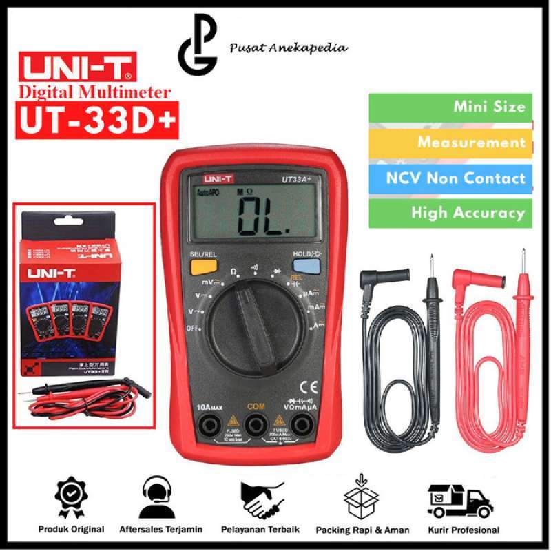 Promo UNI-T MINI DIGITAL MULTIMETER MULTITESTER 600V NCV PALM SIZE ...