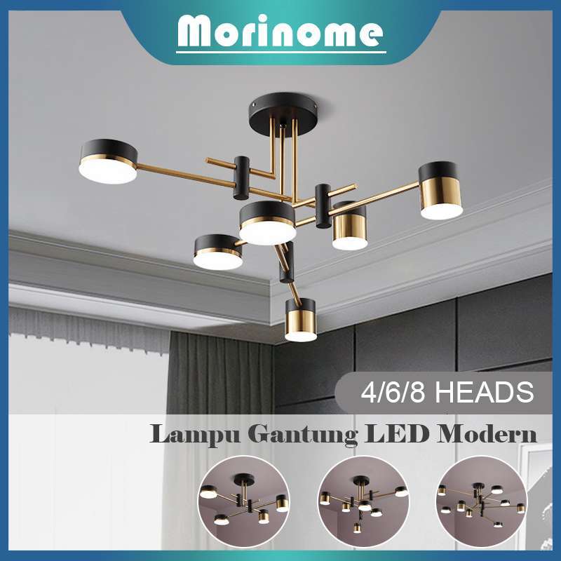 Promo Lampu Plafon LED Gaya Modern 3 Warna Lampu Gantung Minimalis Led 4/6/8 Heads Untuk Ruang ...