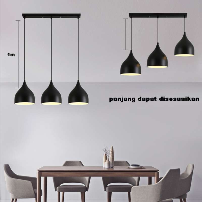 Promo Lampu Gantung Hias Minimalis Meja Makan Ruang Tamu Modern Tangga 3 In 1 MOOISHC Diskon 28% ...