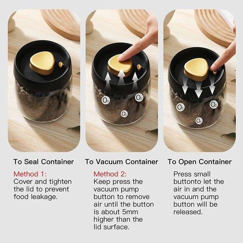 Promo toples vacuum kaca makanan coffee bean food storage tank biji ...