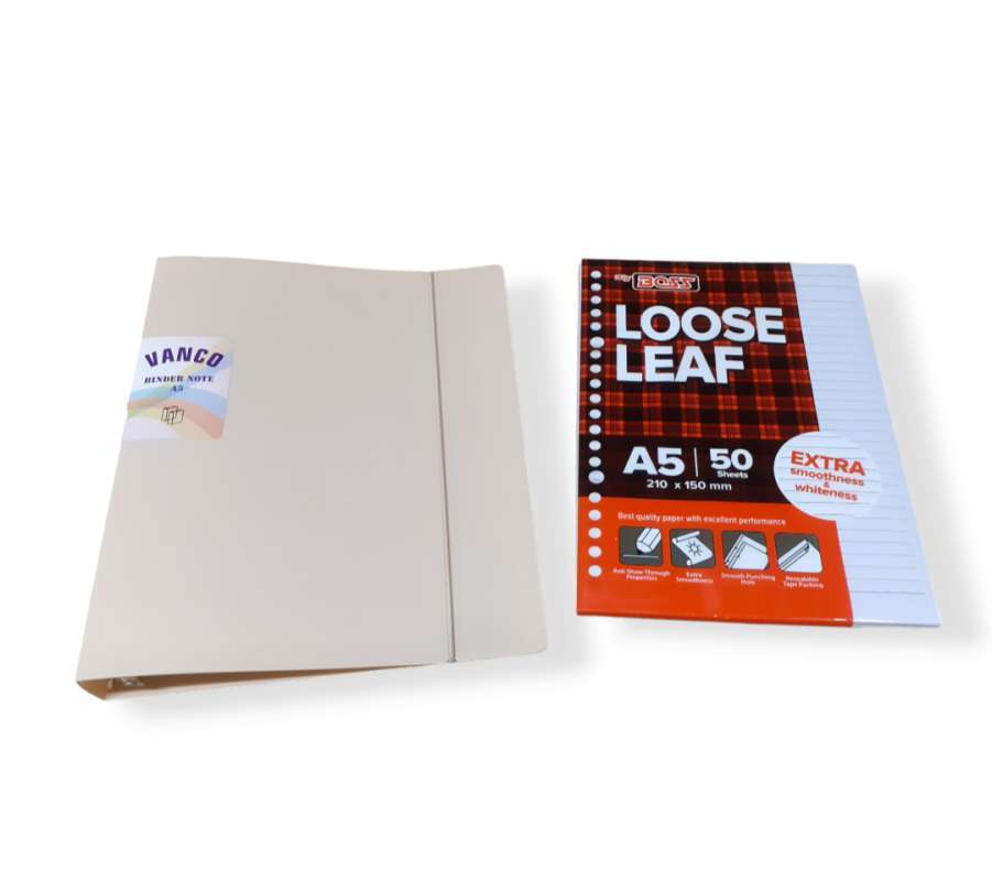 Jual 2 IN 1 PAKET MAP BINDER UKURAN A5 WARNA PASTEL + LOOSE LEAF ISI 50 ...